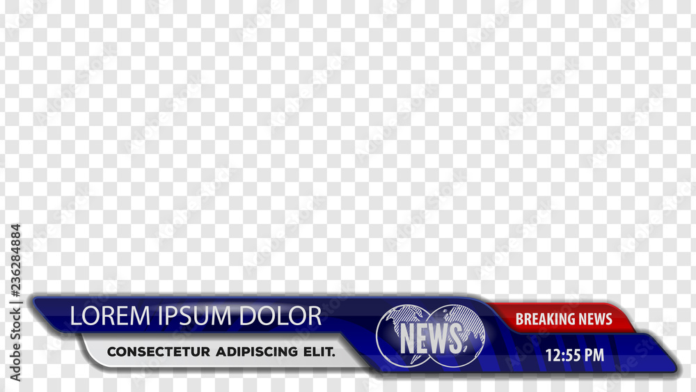 Vettoriale Stock Video headline title or Lower third for news header. Breaking news. Vector ...