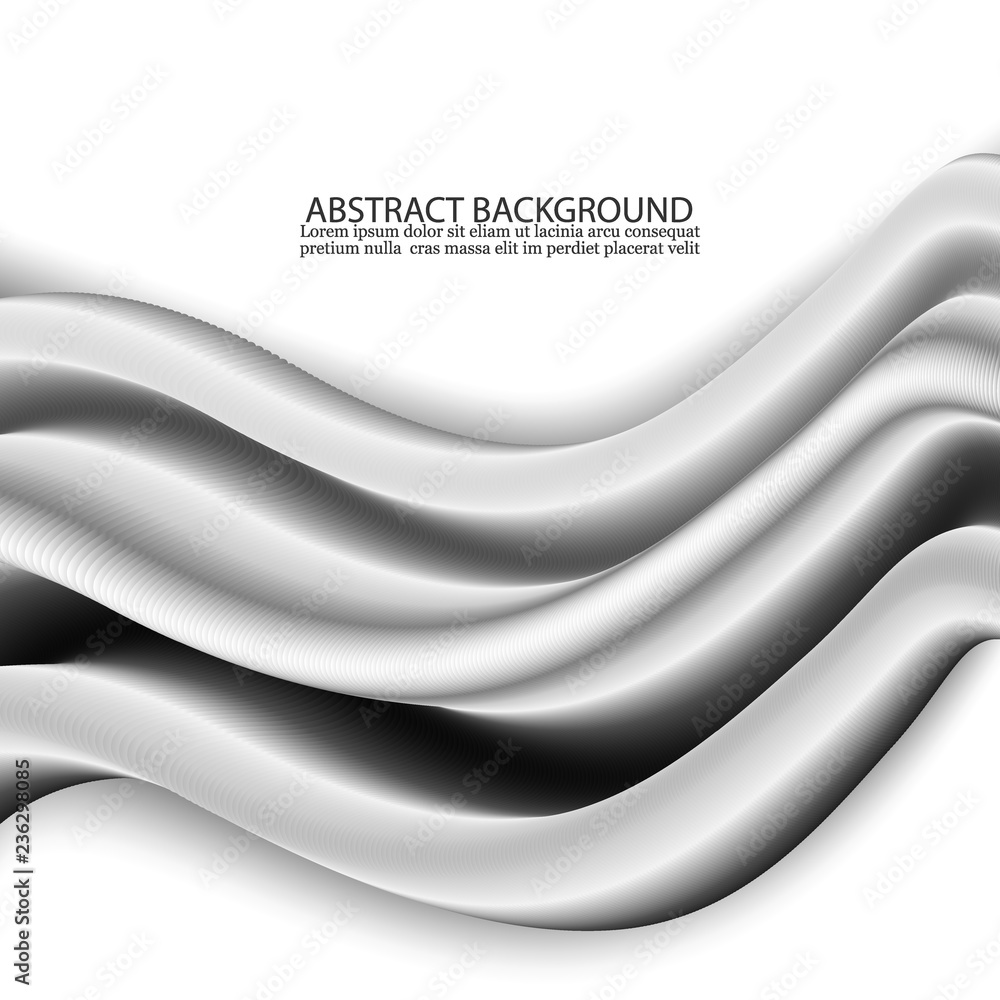 Concept of abstract silver wave background design. Stock Vector | Adobe ...