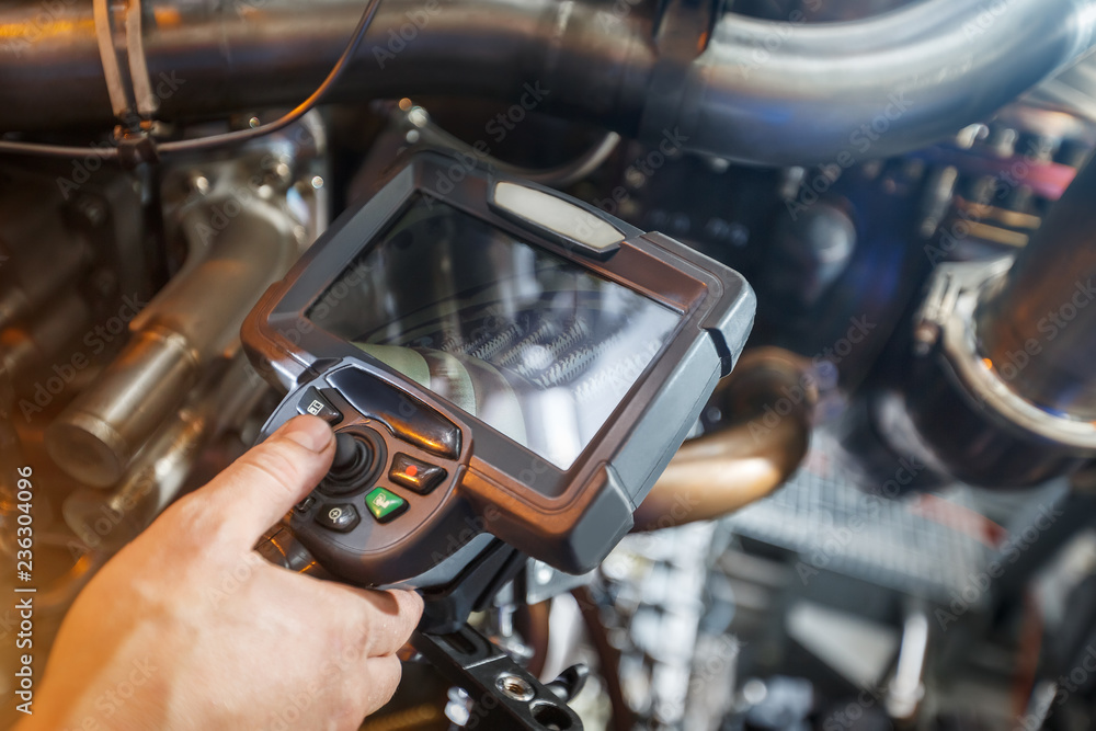 Inspection of a gas turbine engine using a Video Endoscope. Search for ...