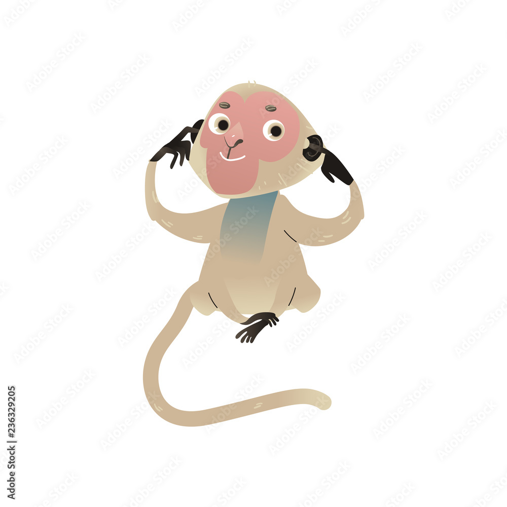 Vector dont hear metaphor monkey pluging her ears ears by hands ...