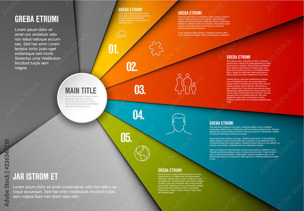 Five Point Infographic Layout Stock Template | Adobe Stock