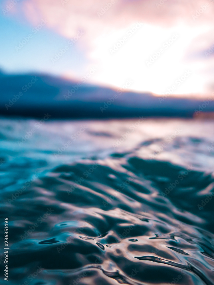 Cool Split Photo of Close Up with Clear Blue Ocean Water Waves and ...