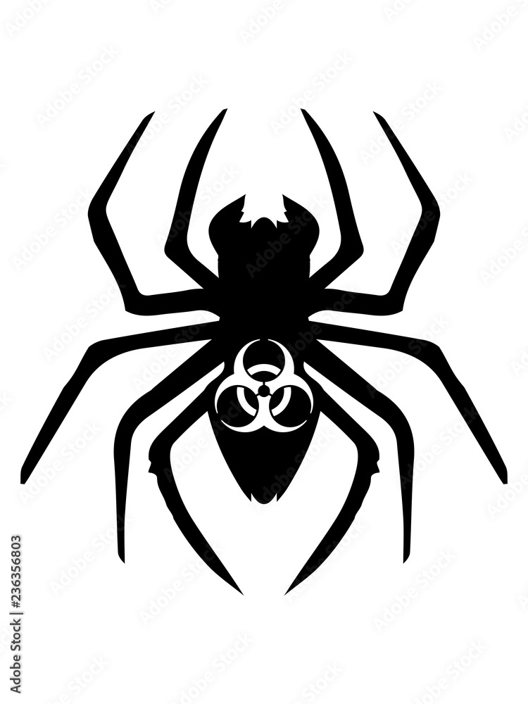 giftig biohazard biologisch symbol zeichen virus spinne logo design ...