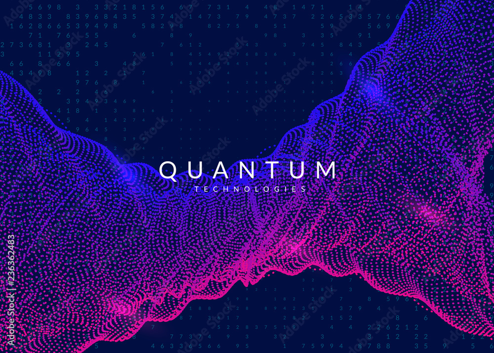 Quantum computing background. Technology for big data, visualization ...