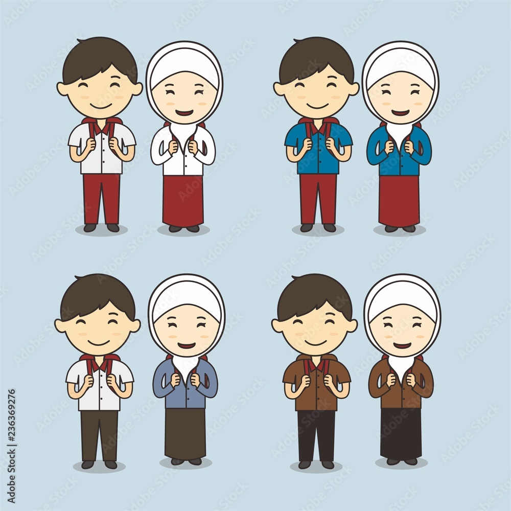 Muslim student vector illustration Stock Vector | Adobe Stock