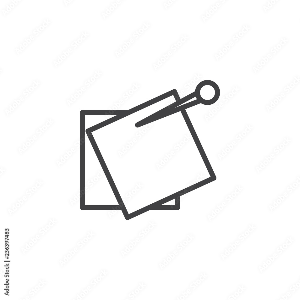Pinned notes outline icon. linear style sign for mobile concept and web ...