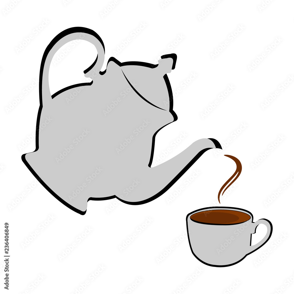 Cartoon Pouring Teapot