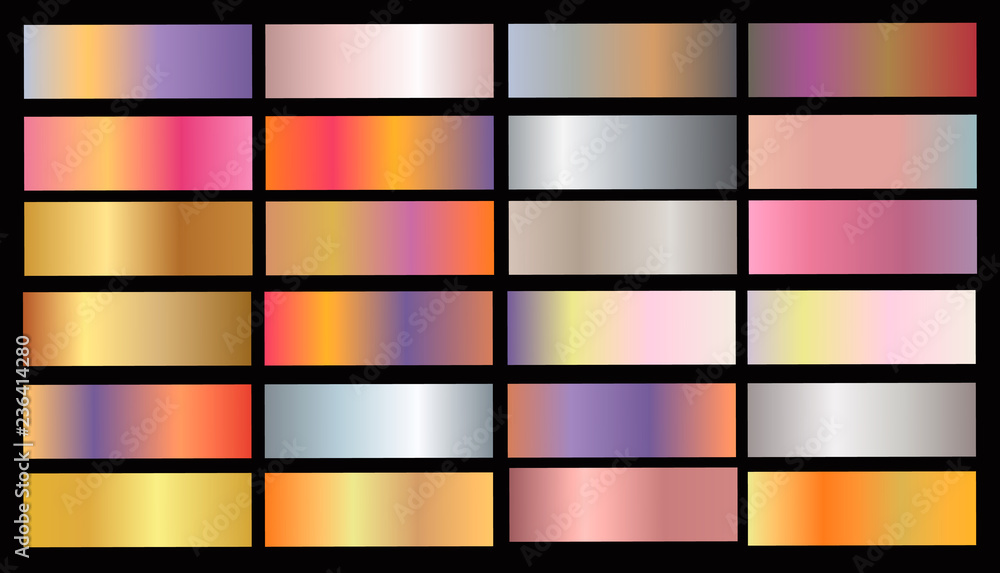 Gold rose, bronze, silver and gold foil texture gradation background ...