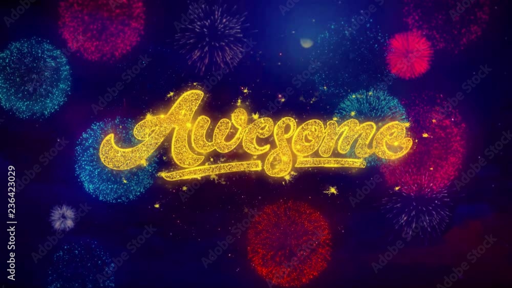 Vidéo Stock Awesome Greeting Text with Particles and Sparks Colored ...