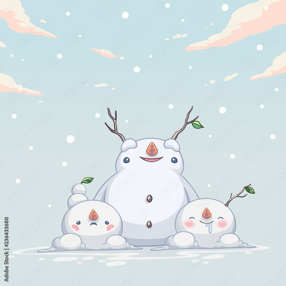 snowman monster cute character design vector illustration Stock Vector ...