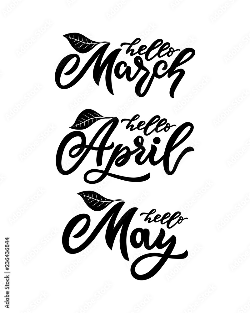 Hello May April May lettering.Modern Calligraphy. Stock Vector | Adobe ...