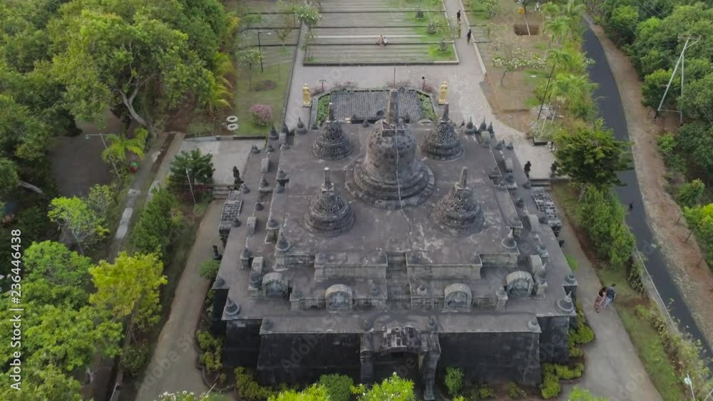 buddhist temple Brahma Vihara Arama with statues gods. aerial view ...