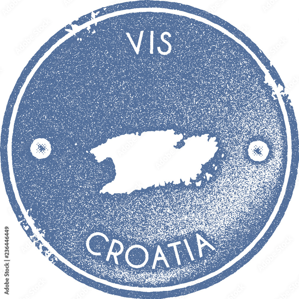 Vis map vintage stamp. Retro style handmade label, badge or element for ...