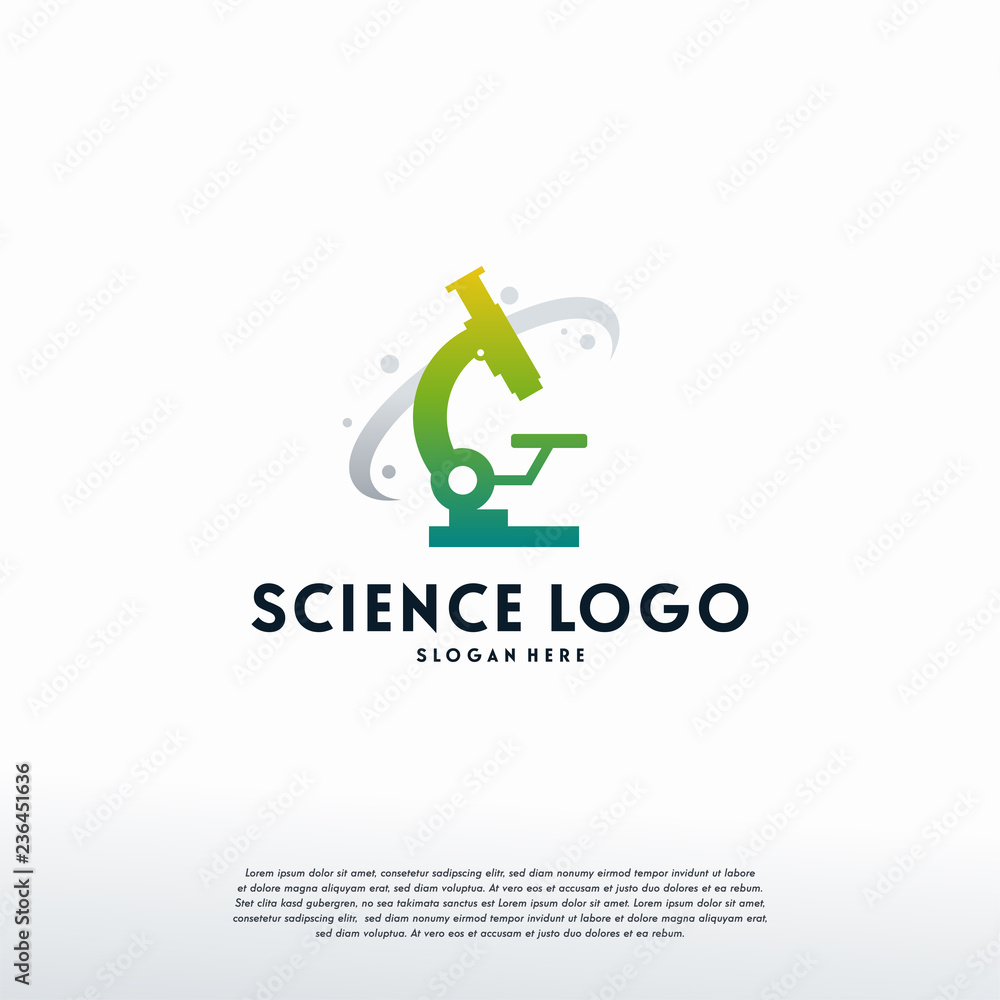 Science logo designs vector, Microscope logo template, Logo symbol icon ...