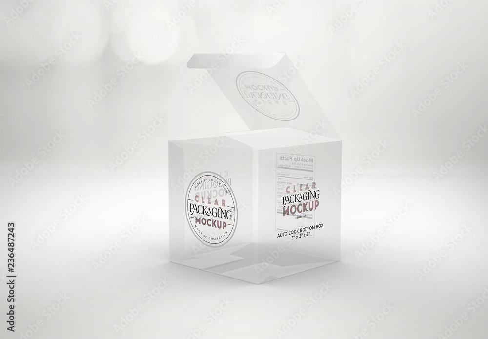 Clear Square Box Mockup Stock Template | Adobe Stock
