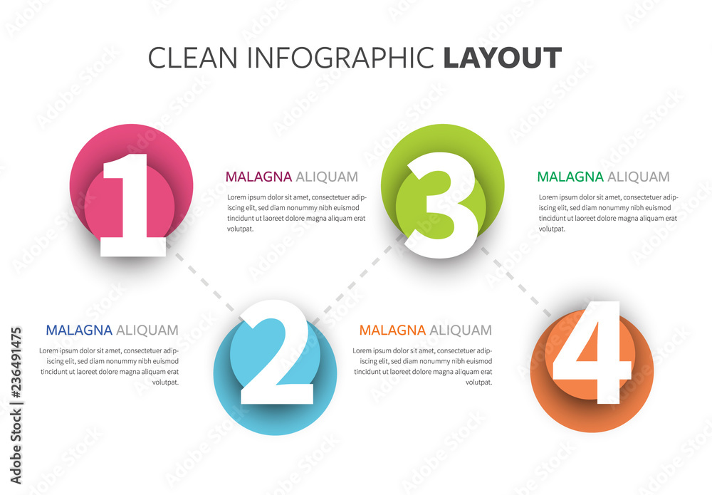 Infographic Layout With Multicolored Accents Stock Template | Adobe Stock