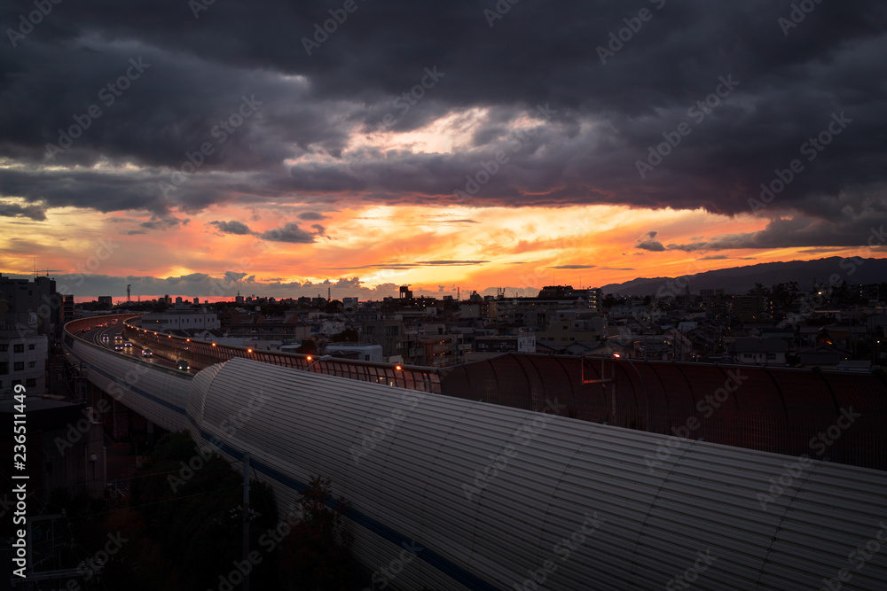 Expressway with sound barriers plows through Japanese neighborhood ...