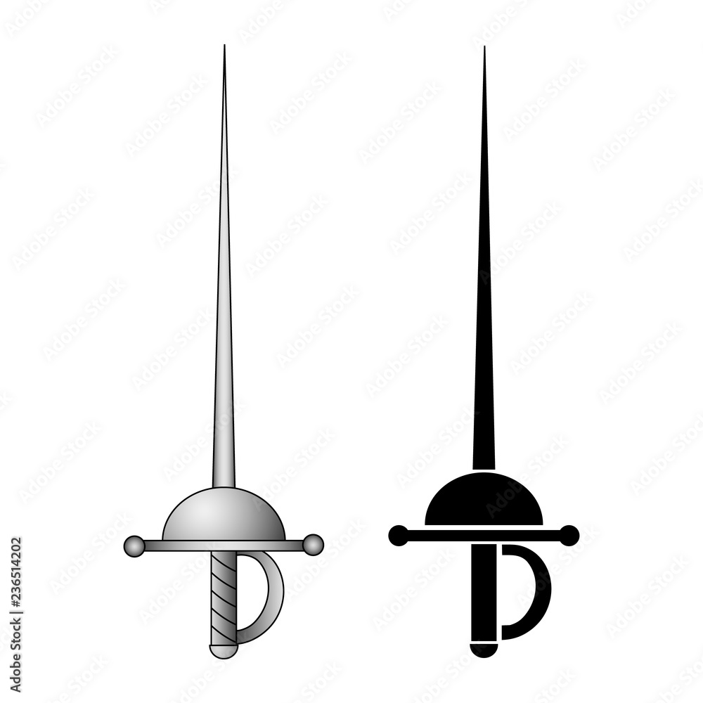 Rapier. Medieval Weapon. Vector Illustration Isolated On White ...