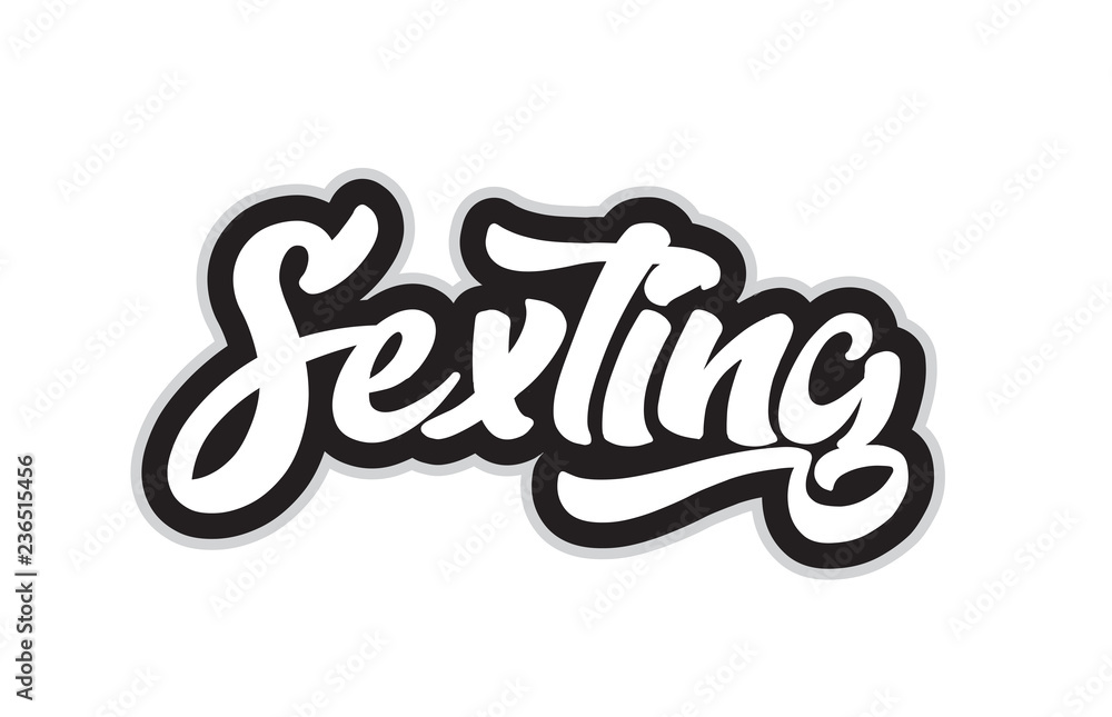Black And White Sexting Hand Written Word Text For Typography Logo