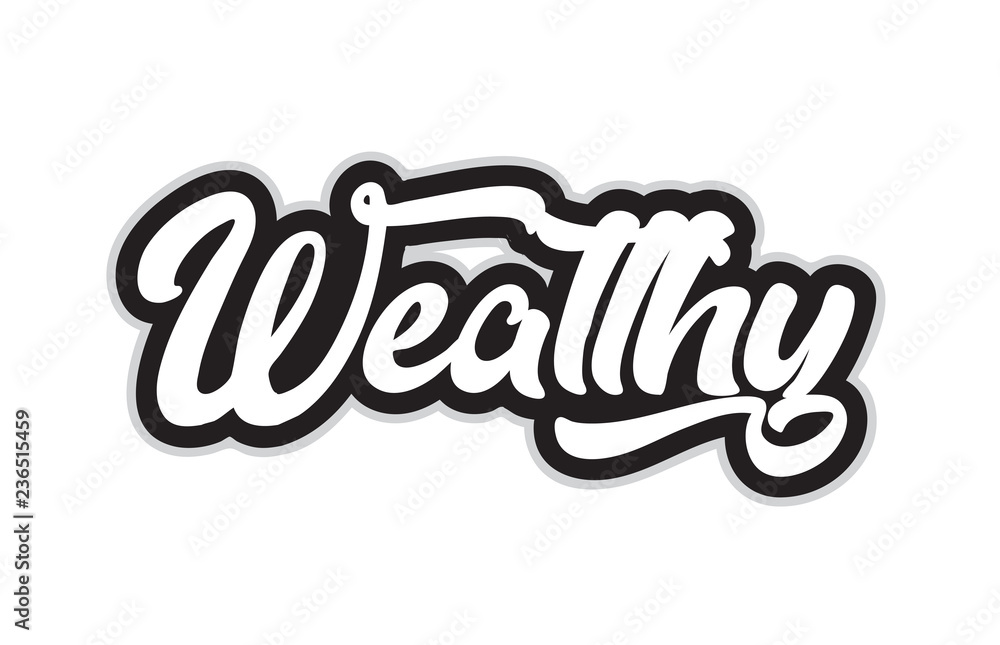 black and white wealthy hand written word text for typography logo ...