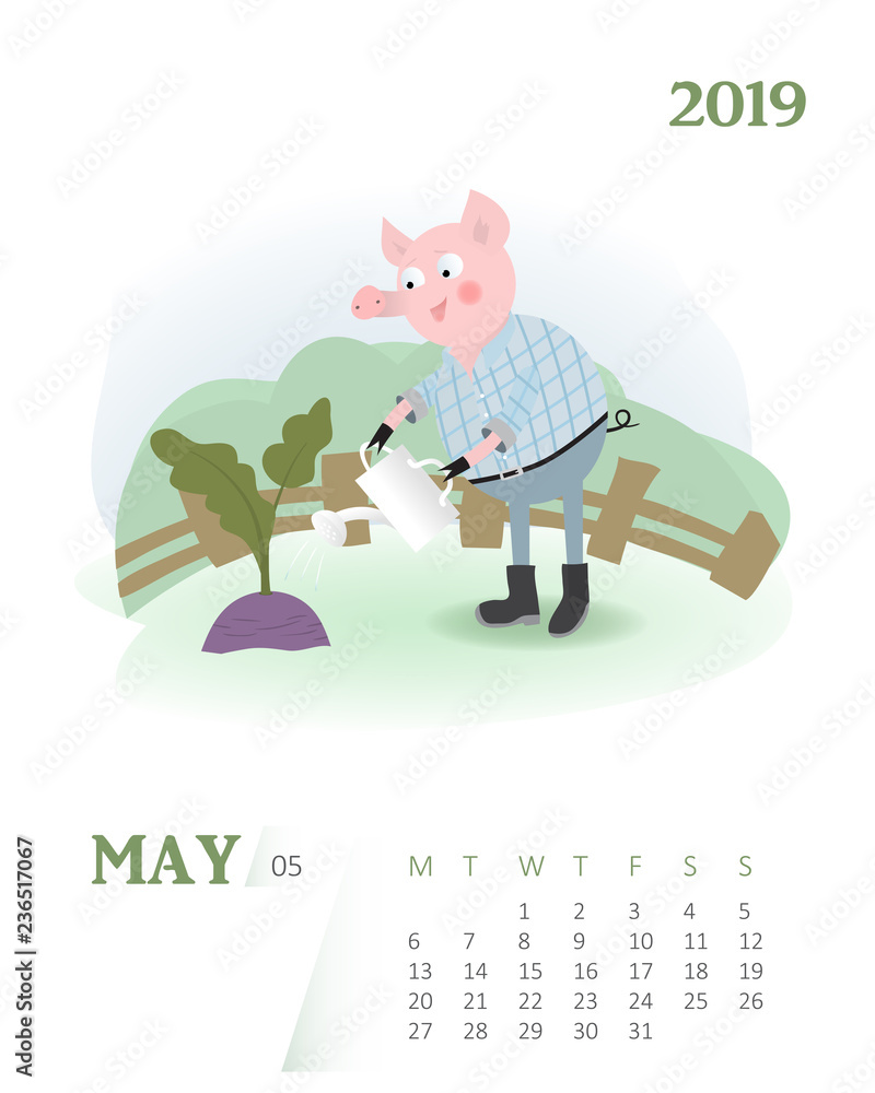 May Calendar Cartoon