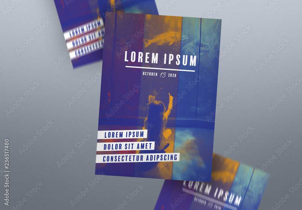 Stitched Image Event Poster Layout Stock Template | Adobe Stock