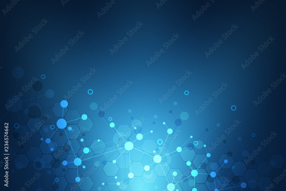 Abstract geometric texture with molecular structures and neural network ...