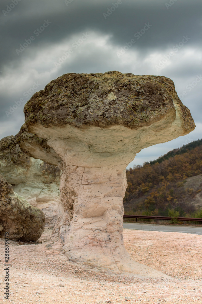 Natural phenomenon Stone mushrooms - rheolite volcano tufoes that have ...