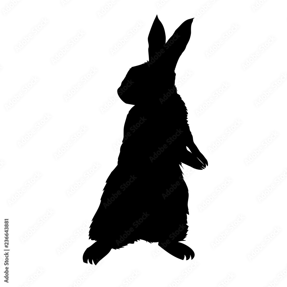 rabbit silhouette - vector illustration Stock Vector | Adobe Stock