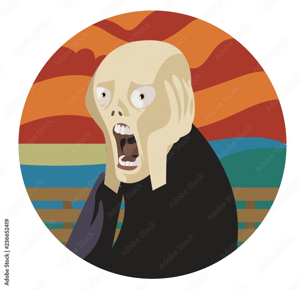 Stockvector man scream | Adobe Stock