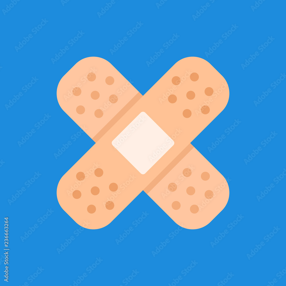 Adhesive bandage, sticking plaster icon. Flat design. Vector icon Stock ...