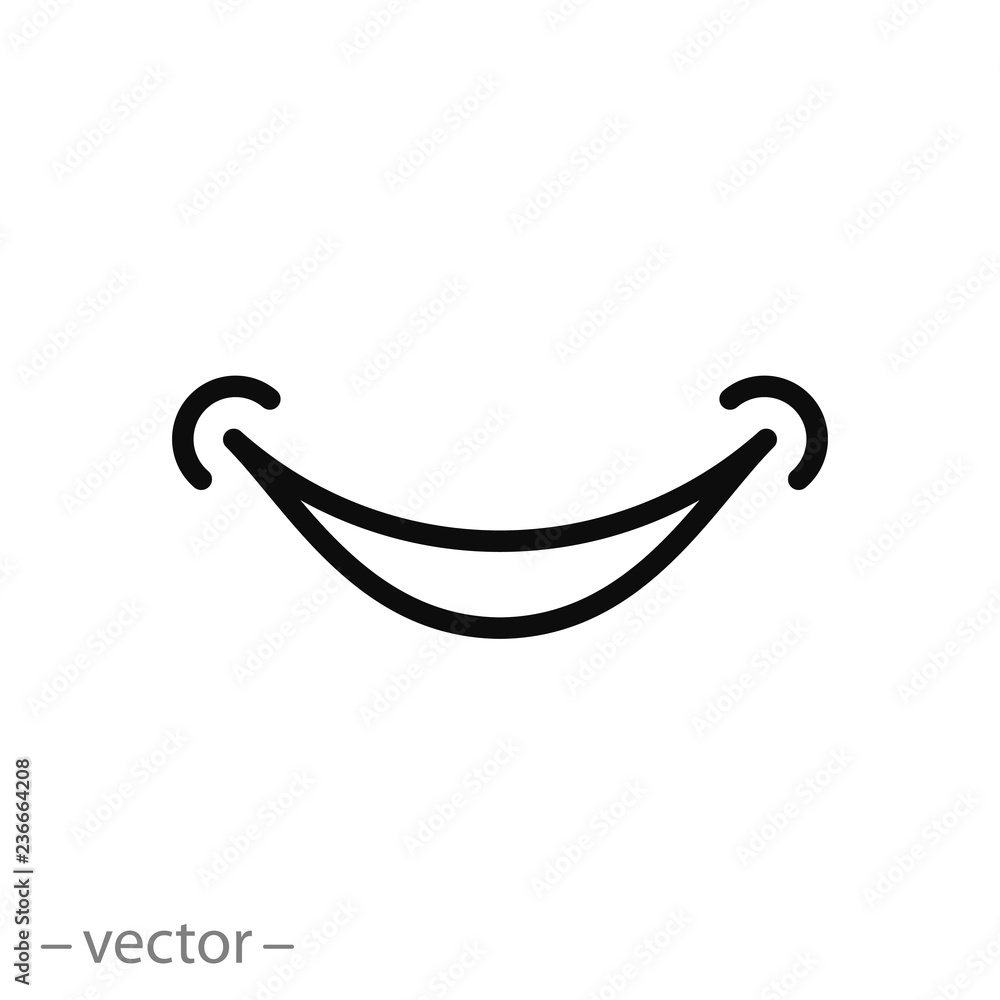 smile, line sign, icon vector Stock Vector | Adobe Stock