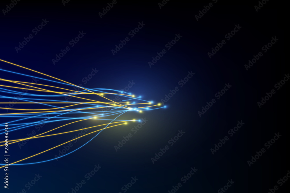 connection line on fiber optic networking telecommunication concept ...