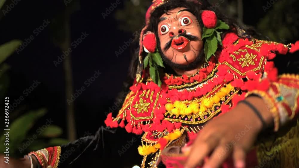 Balinese Asian magical clown mask figure used in ancient culture ...