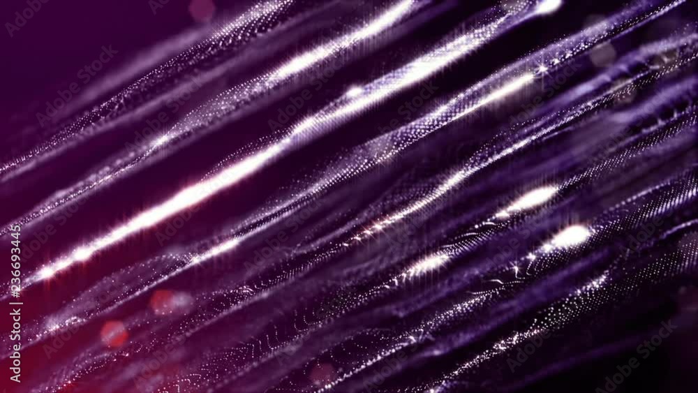 luminous particles like Christmas lights hanging in the air, flying and ...