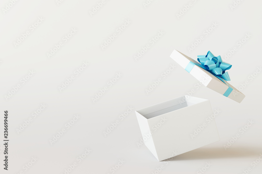 Open gift box on white background. 3d rendering Stock Illustration ...
