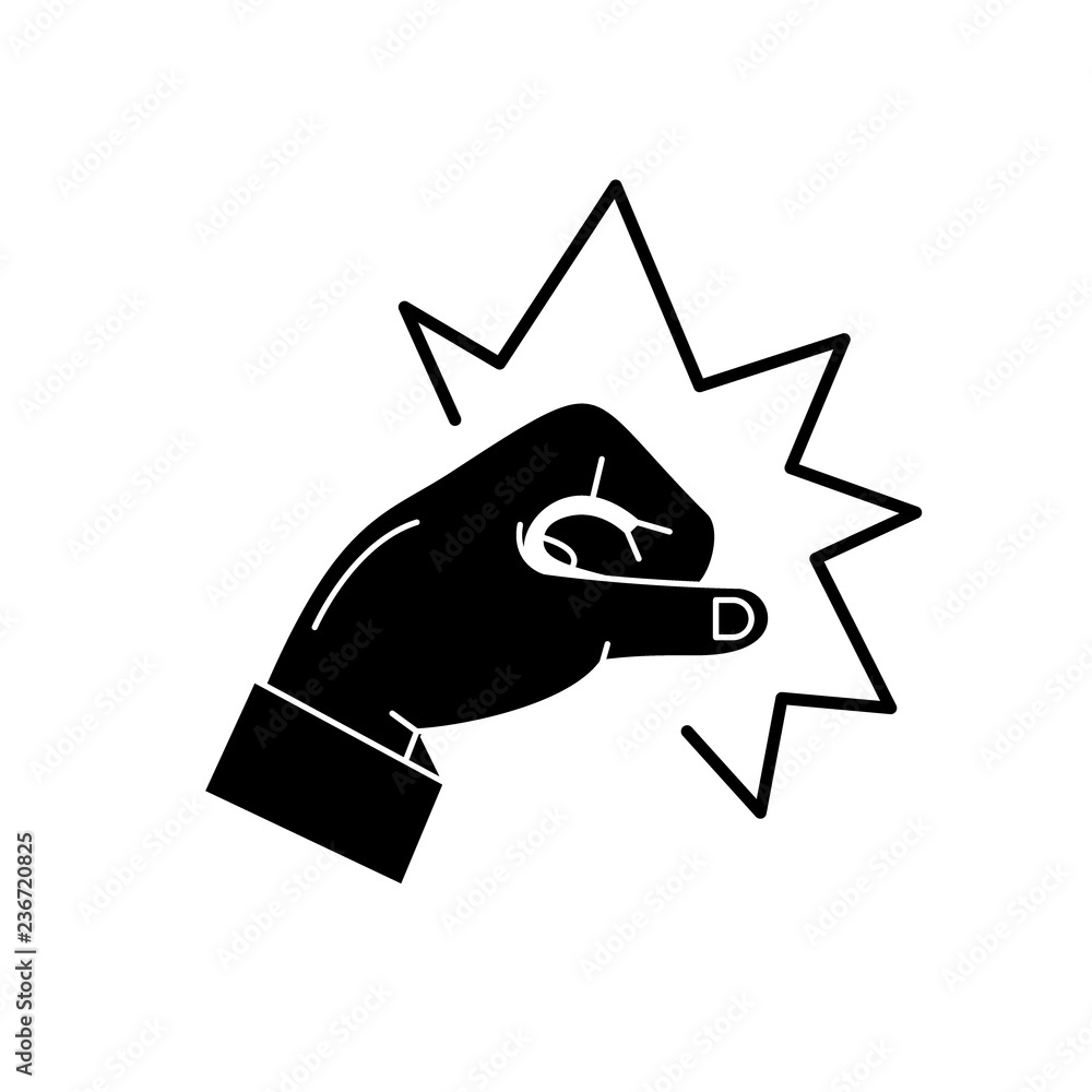 Punch black icon, concept vector sign on isolated background. Punch ...