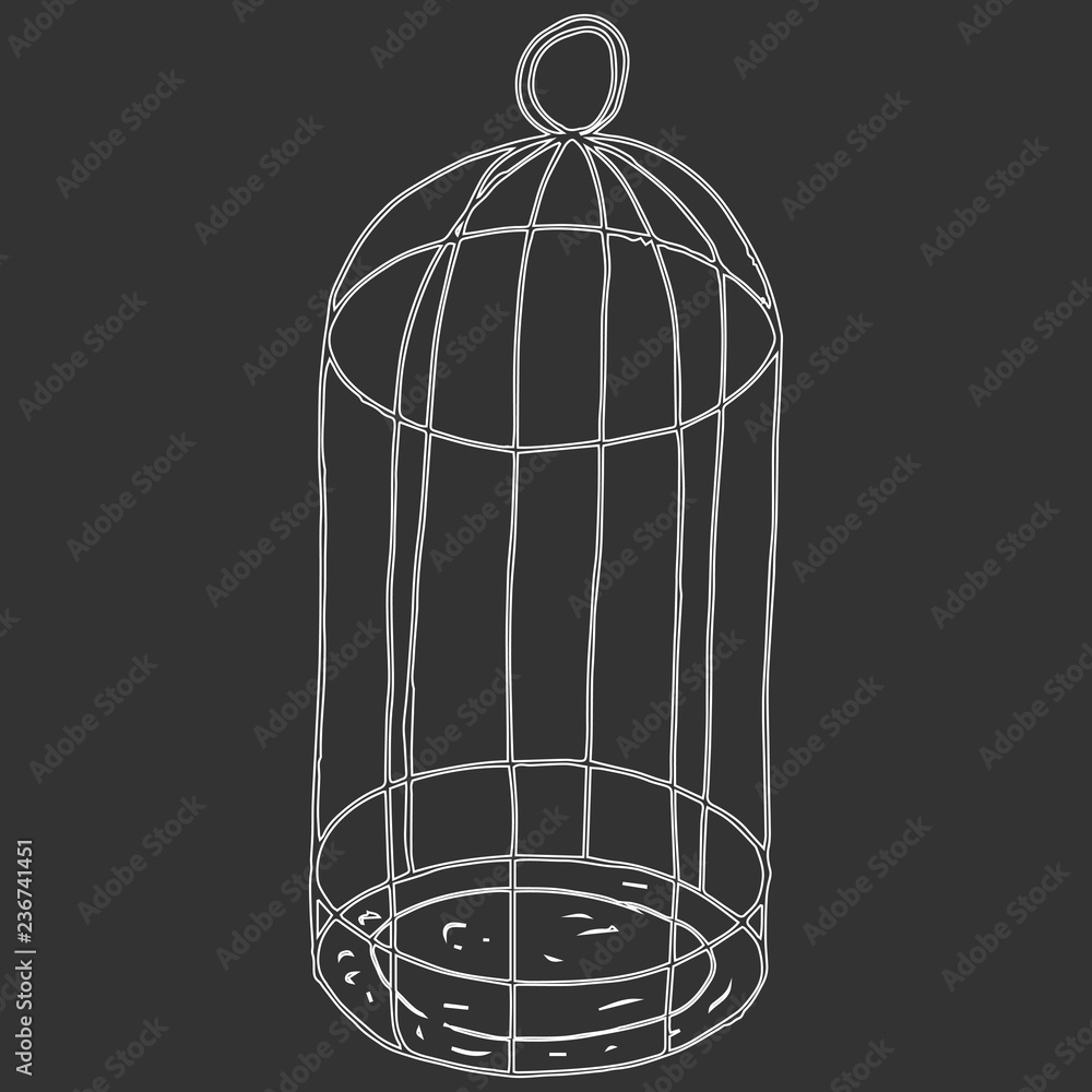Empty Bird Cage Drawing