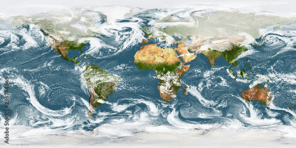 Equirectangular map of the precipitation on Earth planet. Seamless ...