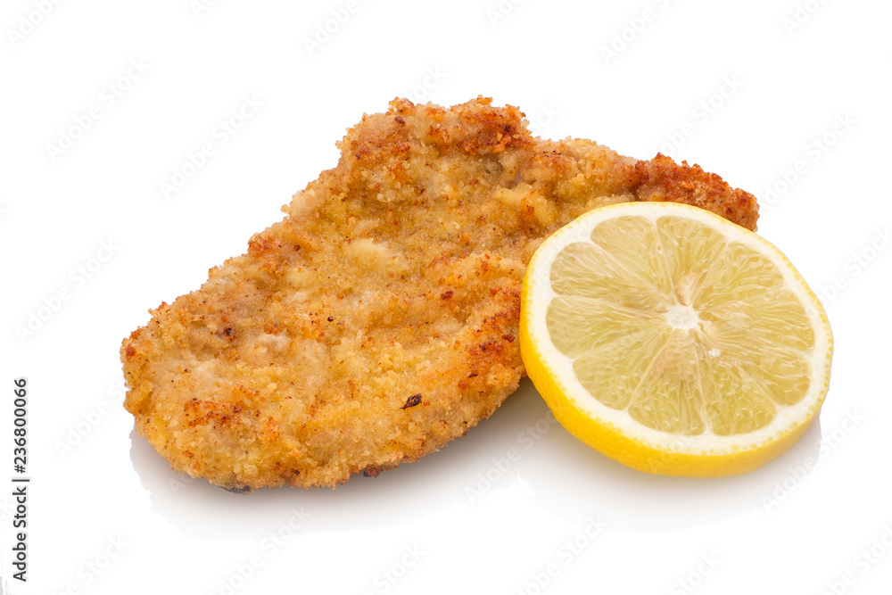 Wiener Schnitzel Kalbsschnitzel mit Zitrone Stock Photo | Adobe Stock