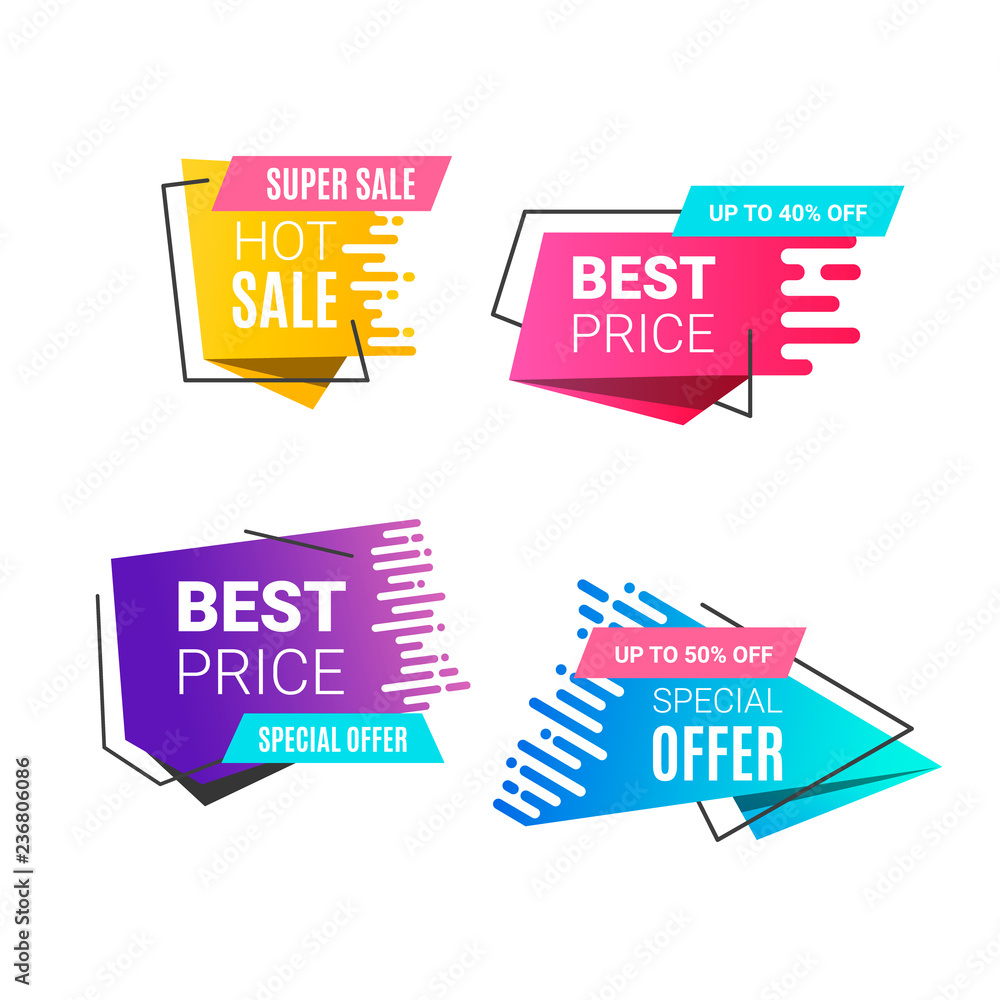 Collection of modern speed sale banner template. Stock Vector | Adobe Stock