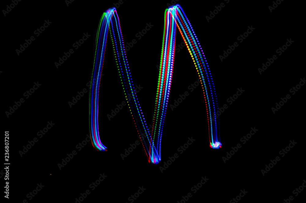 letras de luz Stock Illustration | Adobe Stock