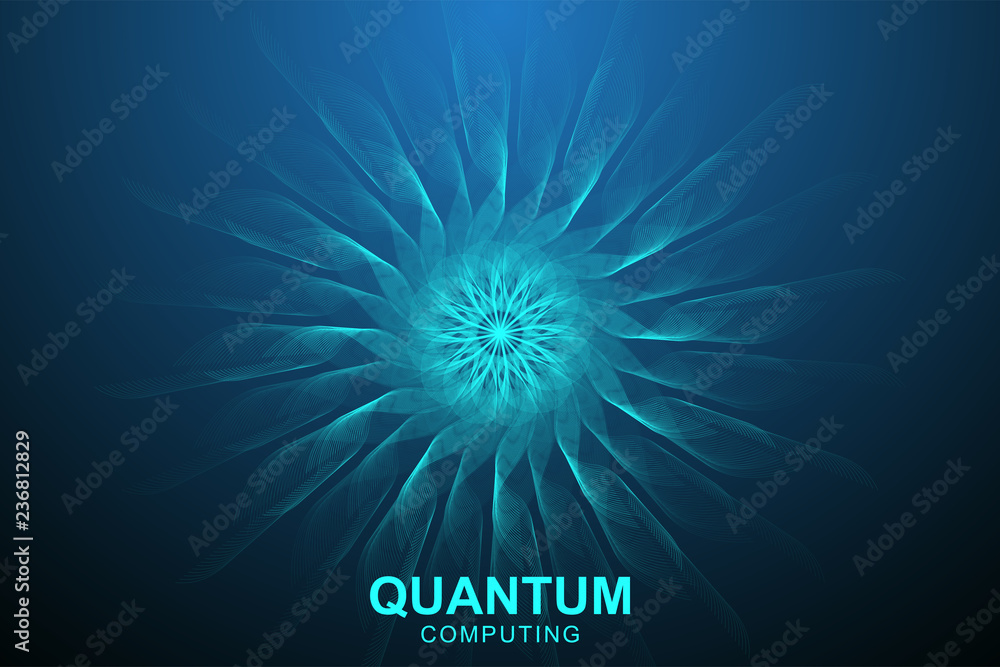 Quantum computer technology concept. Deep learning artificial ...