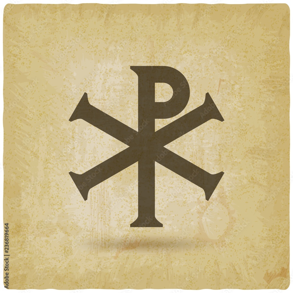 Chi Rho Christian symbol vintage background Stock Vector | Adobe Stock