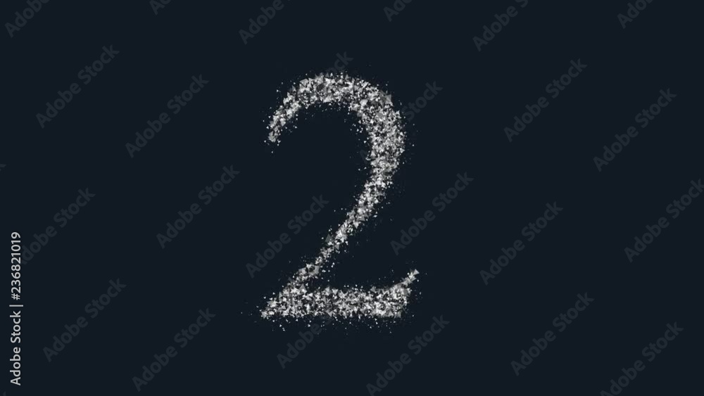 Effervescent number 2 symbol - alphabet letter particles animation ...
