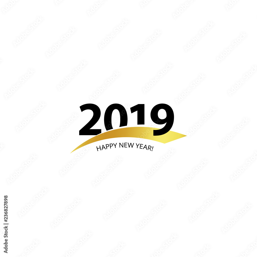 2019 vector symbol with golden underscore. Corporate christmas event ...