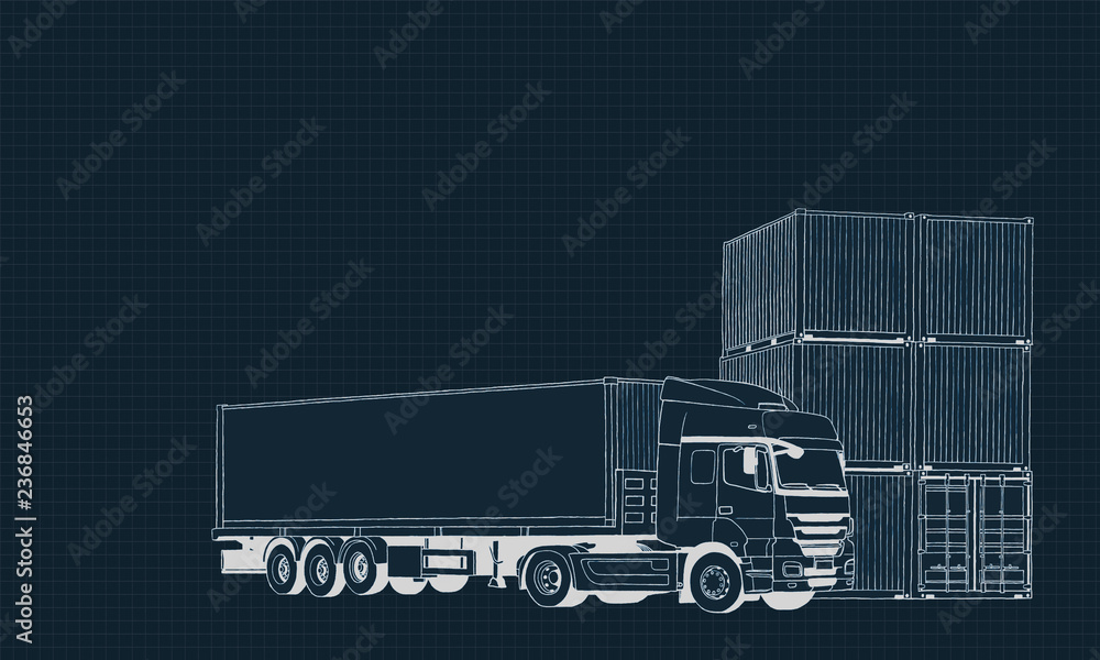 Hand Drawing Logistics Concept Stock Illustration | Adobe Stock