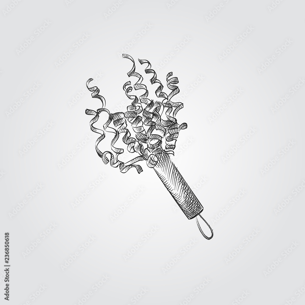 Hand Drawn Flapper Sketch Symbol isolated on white background. Vector ...