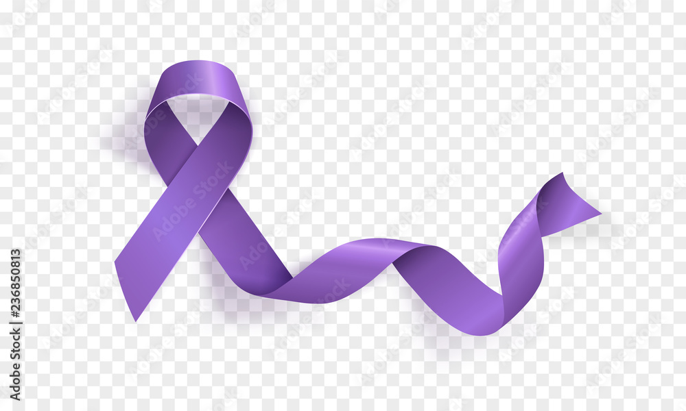 World Cancer Day concept. Lavender Ribbon on a transparent background ...