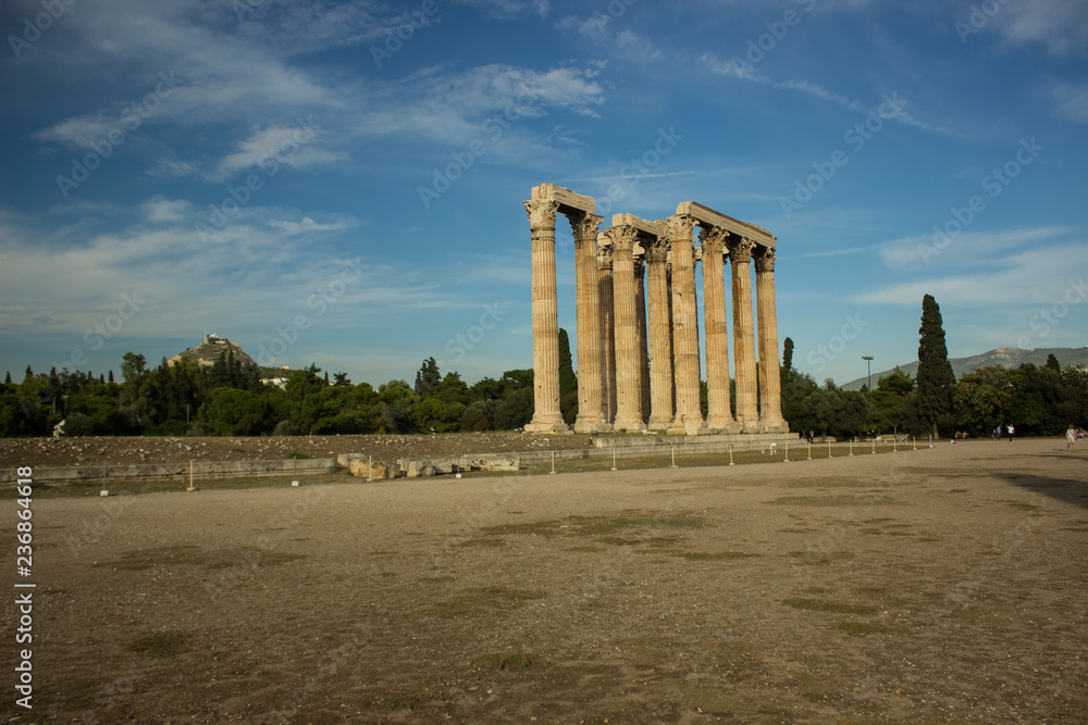 Greek antique marble columns outdoor building landmarks concept open ...
